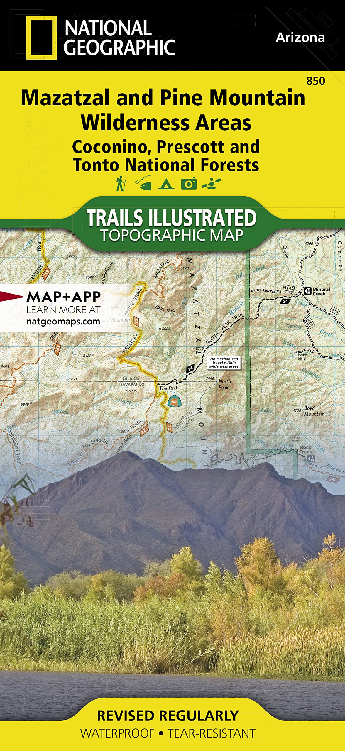 Mazatzal and Pine Mountain Wilderness Areas Map [Coconino, Prescott, and Tonto National Forests] (National Geographic Trails Illustrated Map, 850)