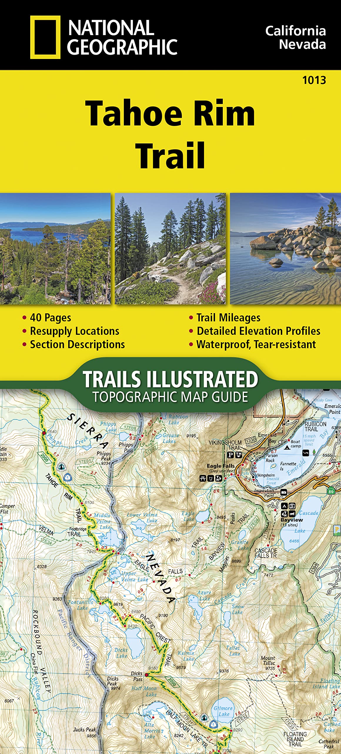 Tahoe Rim Trail Map (National Geographic Topographic Map Guide, 1013)