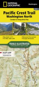 pacific crest trail: washington north map [canada to snoqualmie pass] (national geographic topographic map guide, 1002)