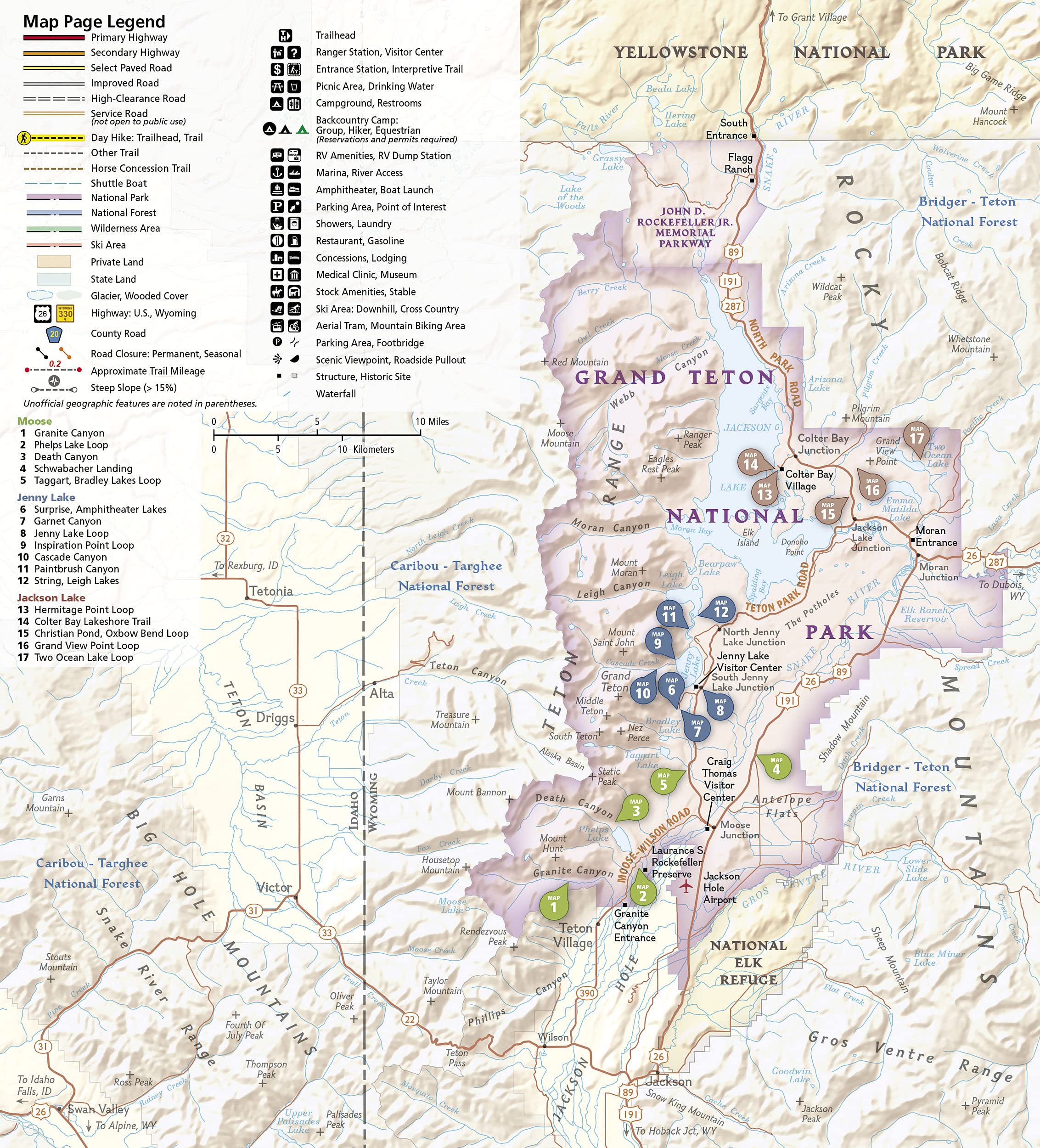 Grand Teton National Park Day Hikes Map (National Geographic Topographic Map Guide, 1706)