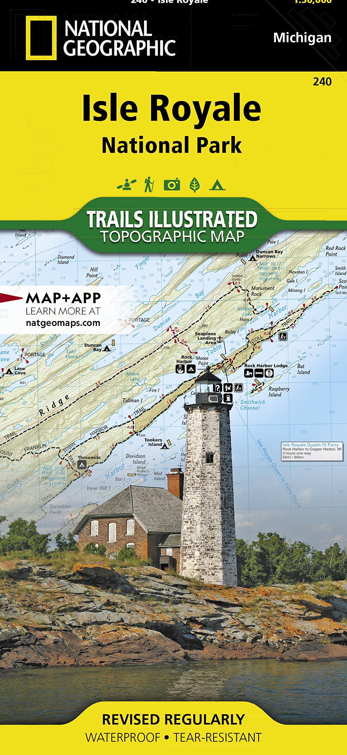 Isle Royale National Park Map (National Geographic Trails Illustrated Map, 240)