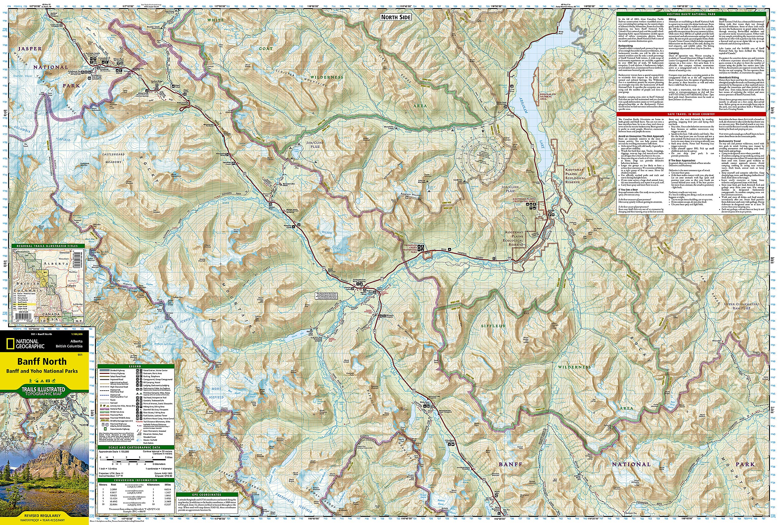 Banff North Map [Banff and Yoho National Parks] (National Geographic Trails Illustrated Map, 901)