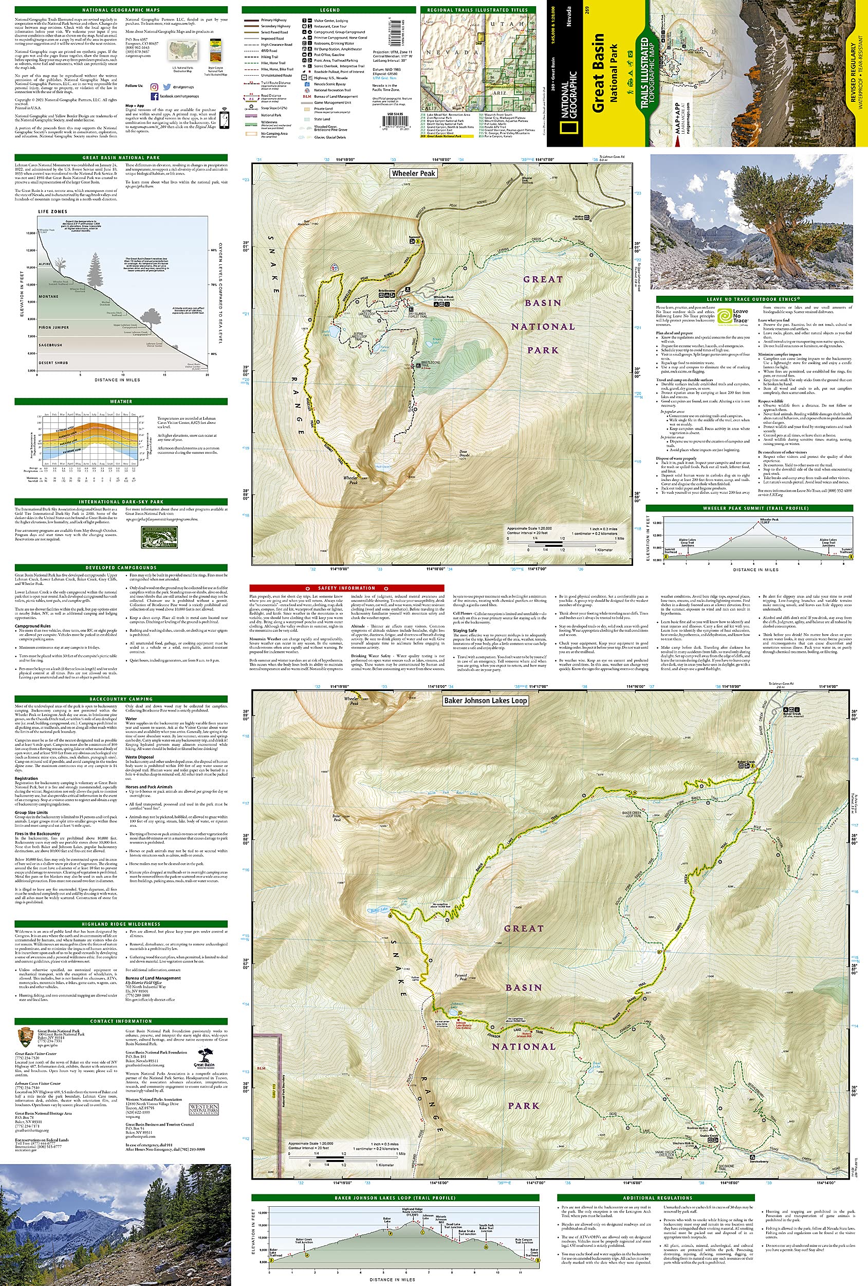 Great Basin National Park (National Geographic Trails Illustrated Map, 269)