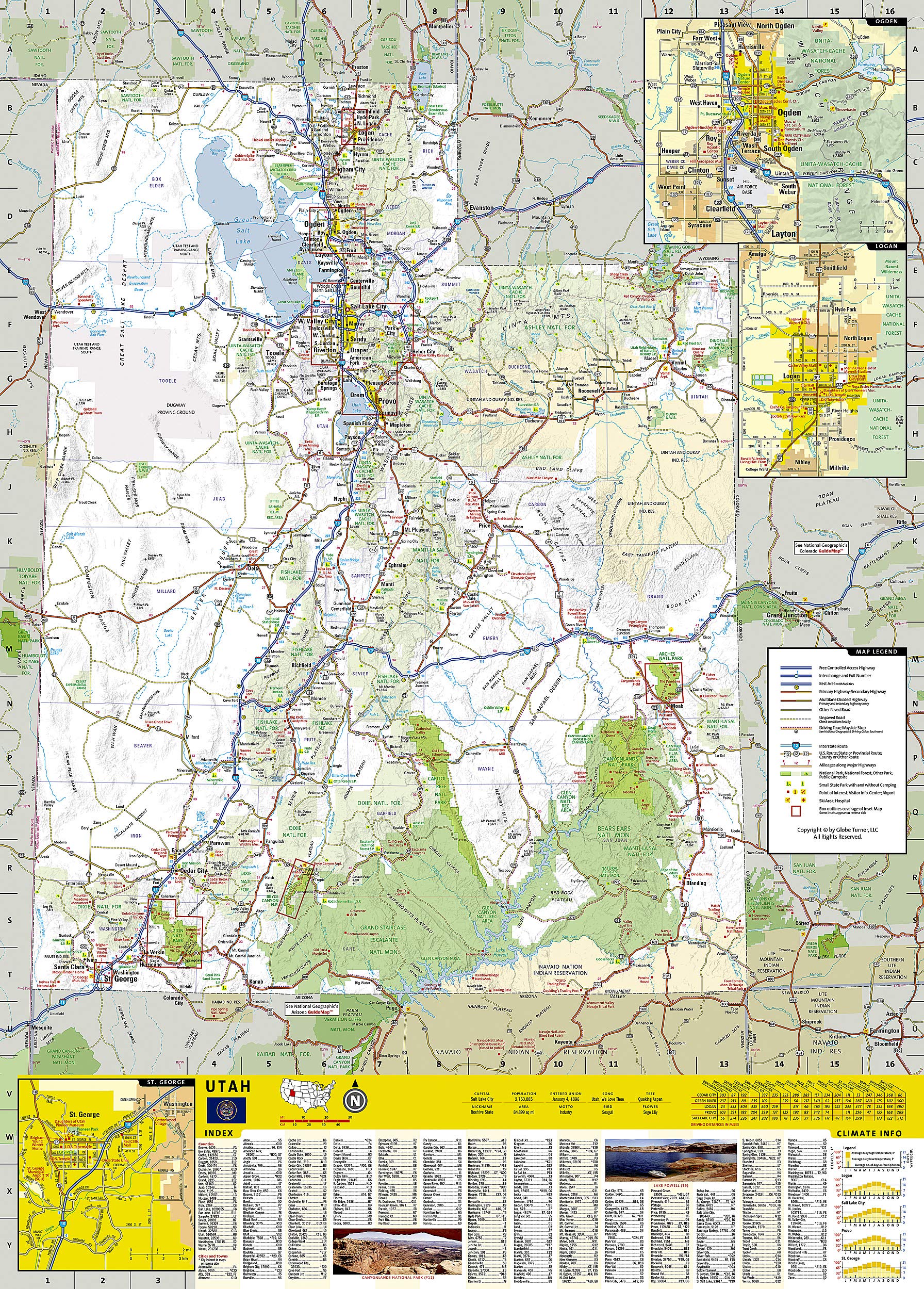 Utah Map (National Geographic Guide Map)