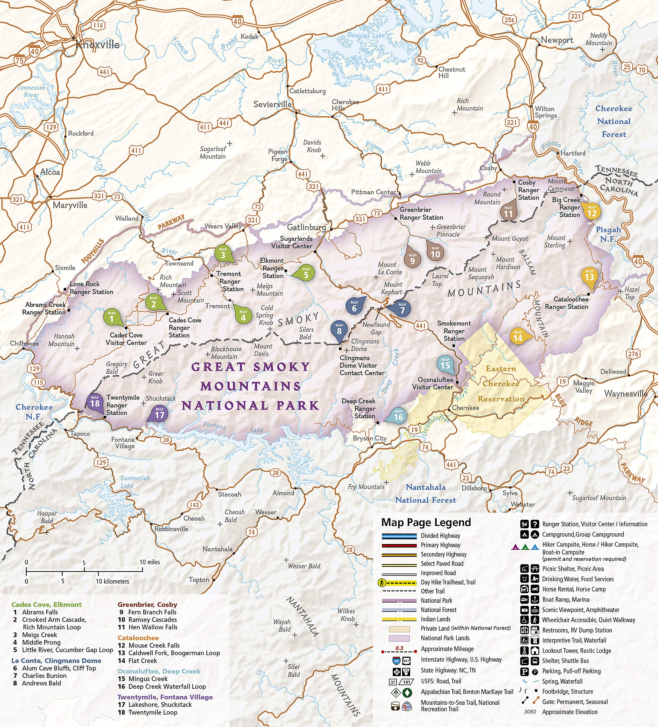 Great Smoky Mountains National Park Day Hikes Map (National Geographic Topographic Map Guide, 1702)