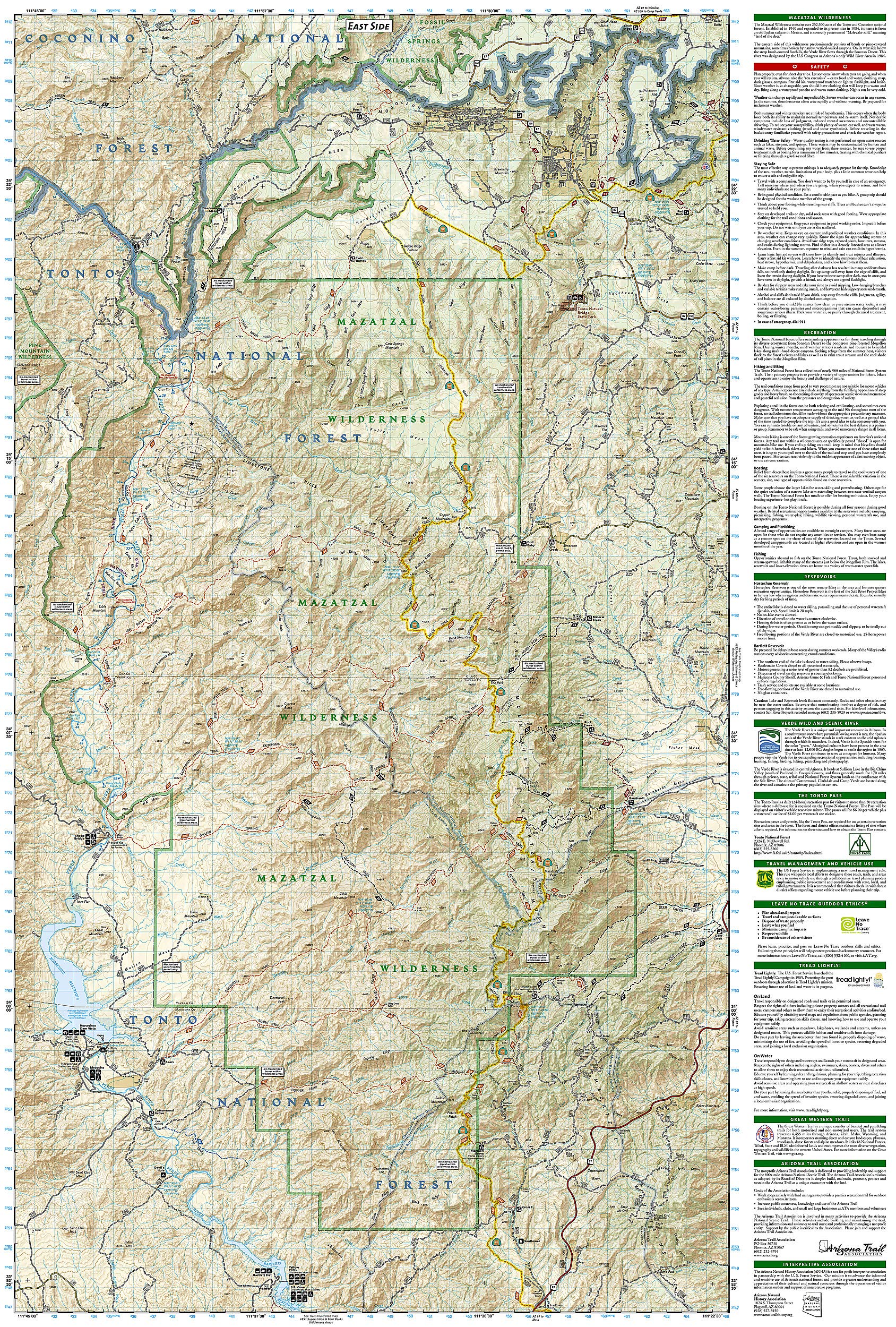 Mazatzal and Pine Mountain Wilderness Areas Map [Coconino, Prescott, and Tonto National Forests] (National Geographic Trails Illustrated Map, 850)