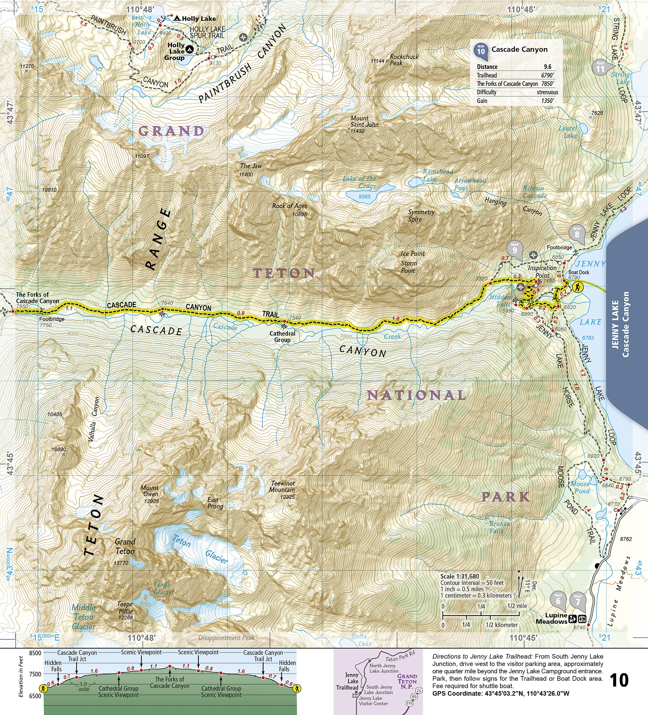 Grand Teton National Park Day Hikes Map (National Geographic Topographic Map Guide, 1706)