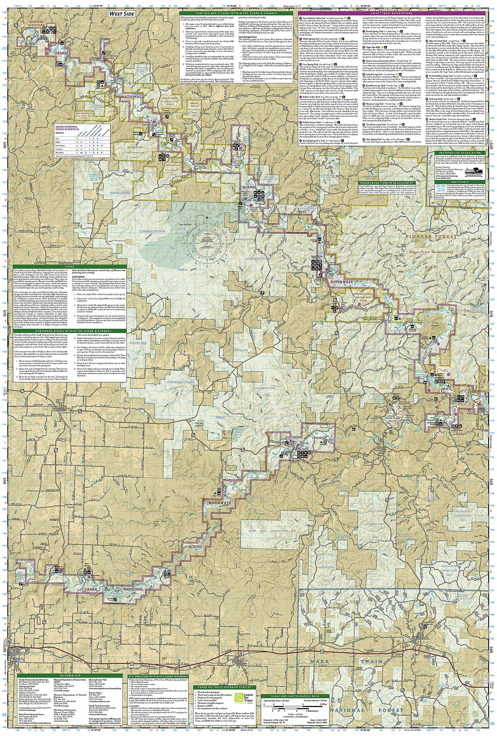 Ozark National Scenic Riverways Map (National Geographic Trails Illustrated Map, 260)