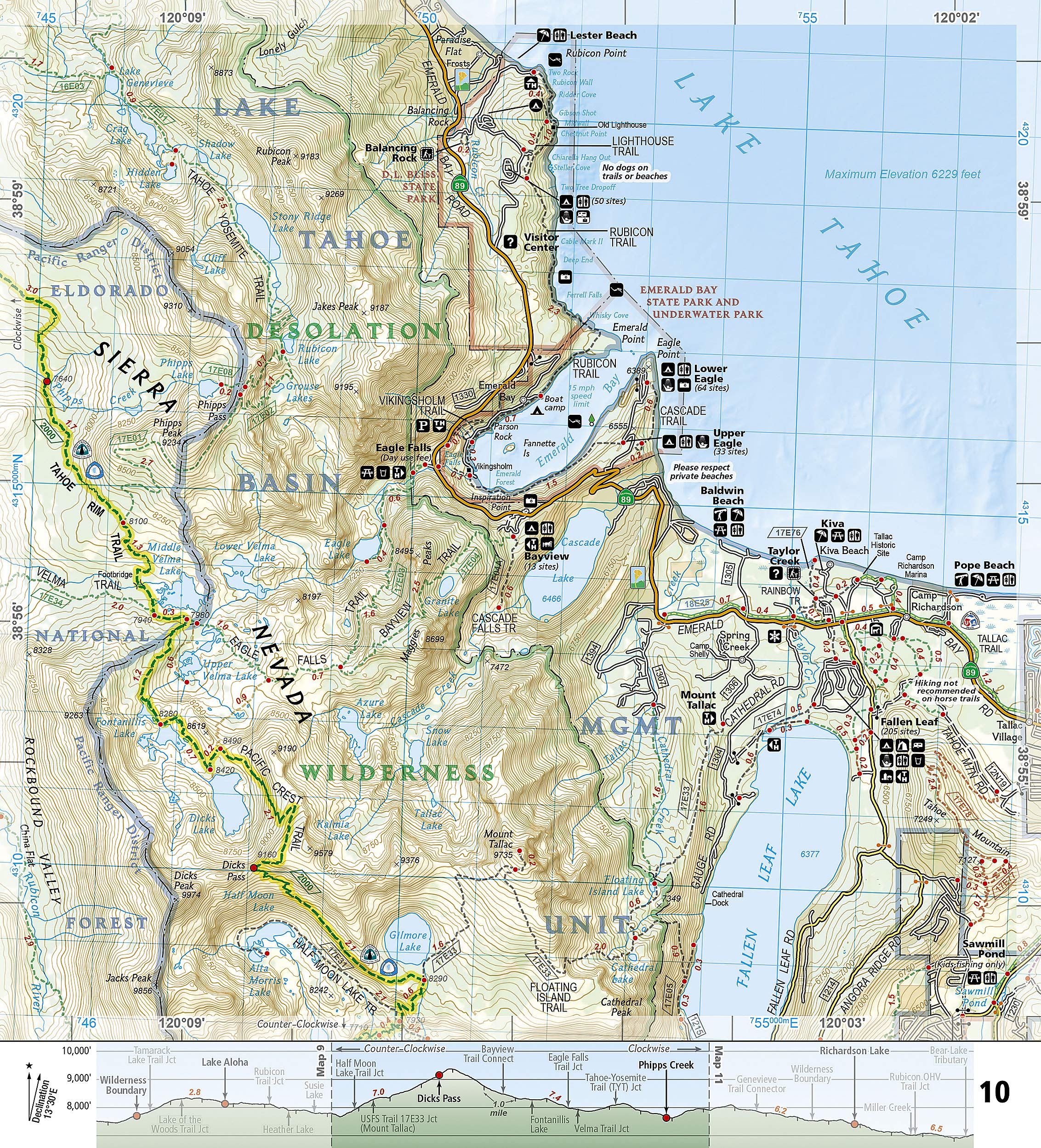 Tahoe Rim Trail Map (National Geographic Topographic Map Guide, 1013)