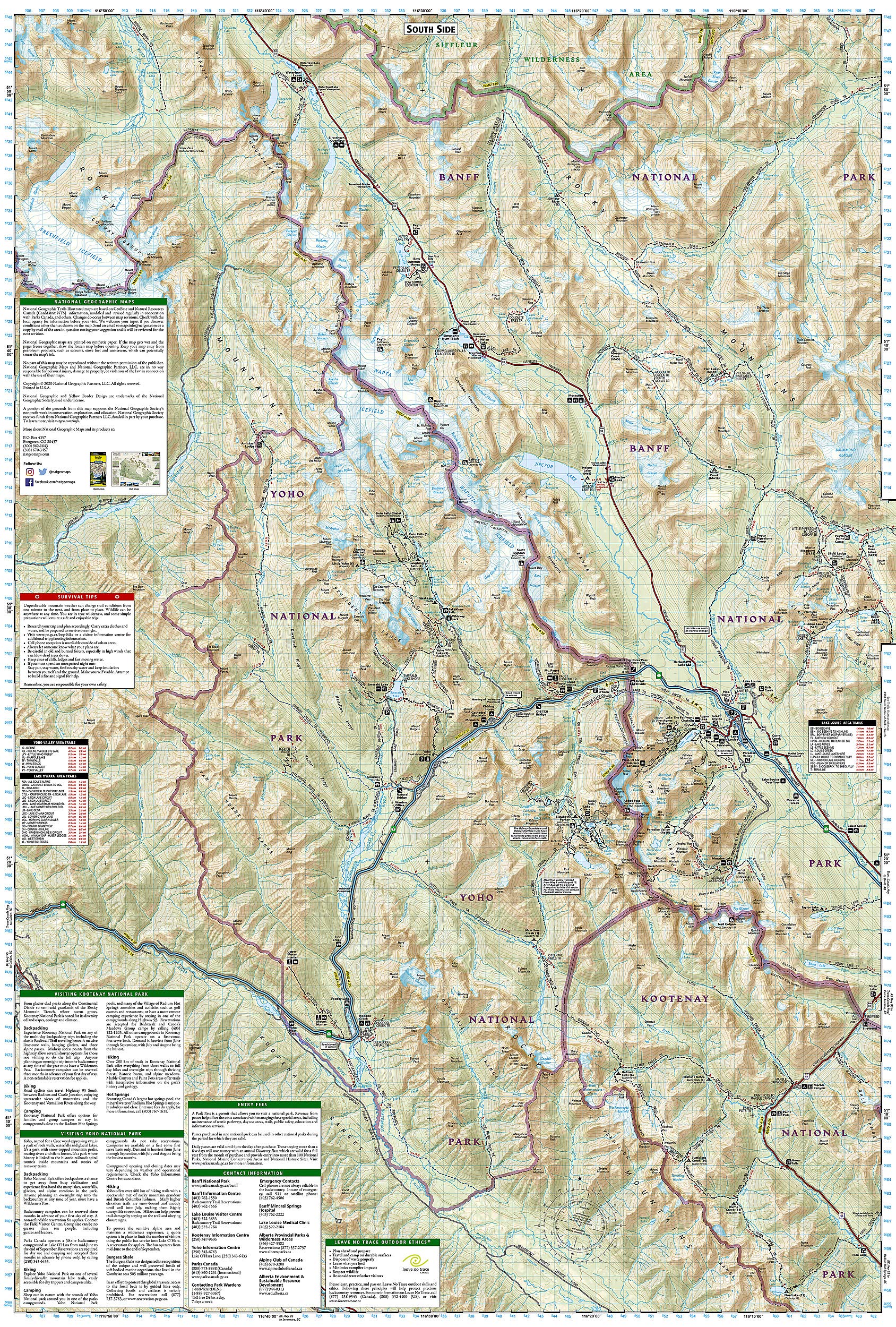 Banff North Map [Banff and Yoho National Parks] (National Geographic Trails Illustrated Map, 901)