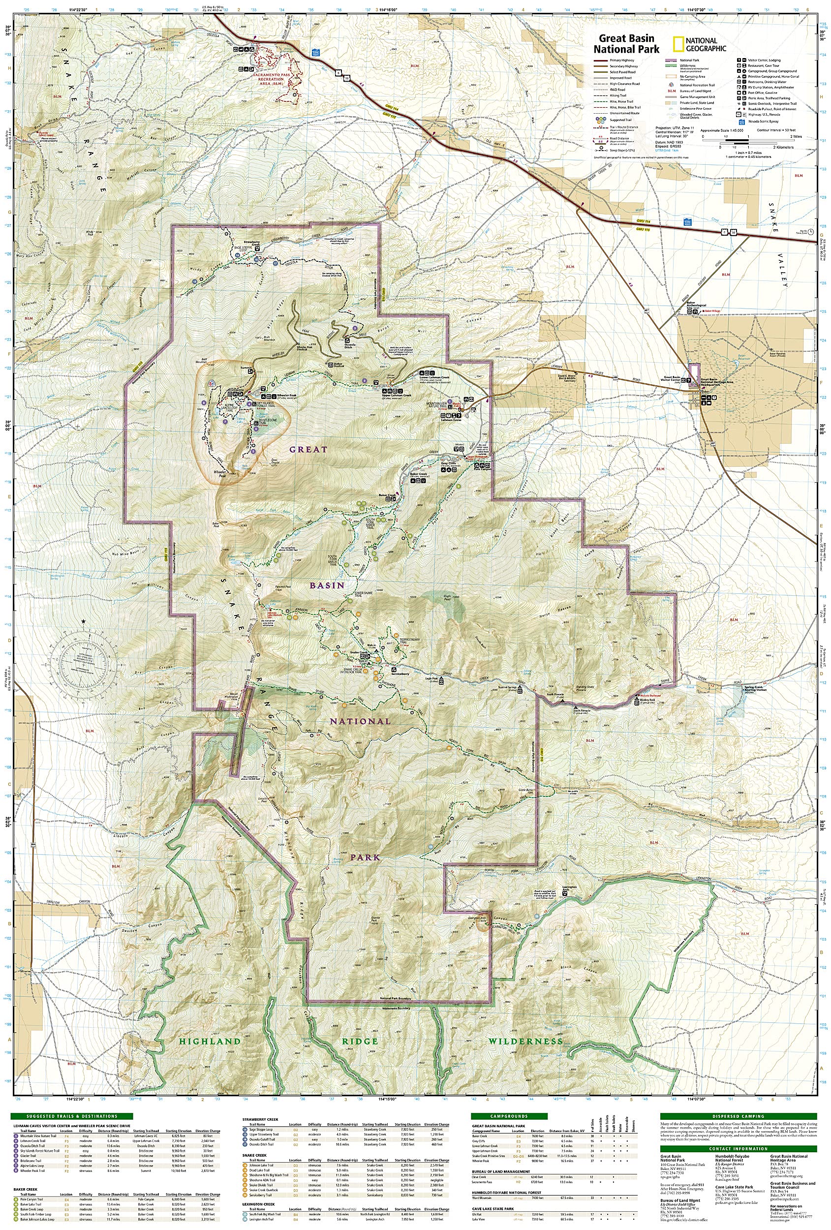 Great Basin National Park (National Geographic Trails Illustrated Map, 269)