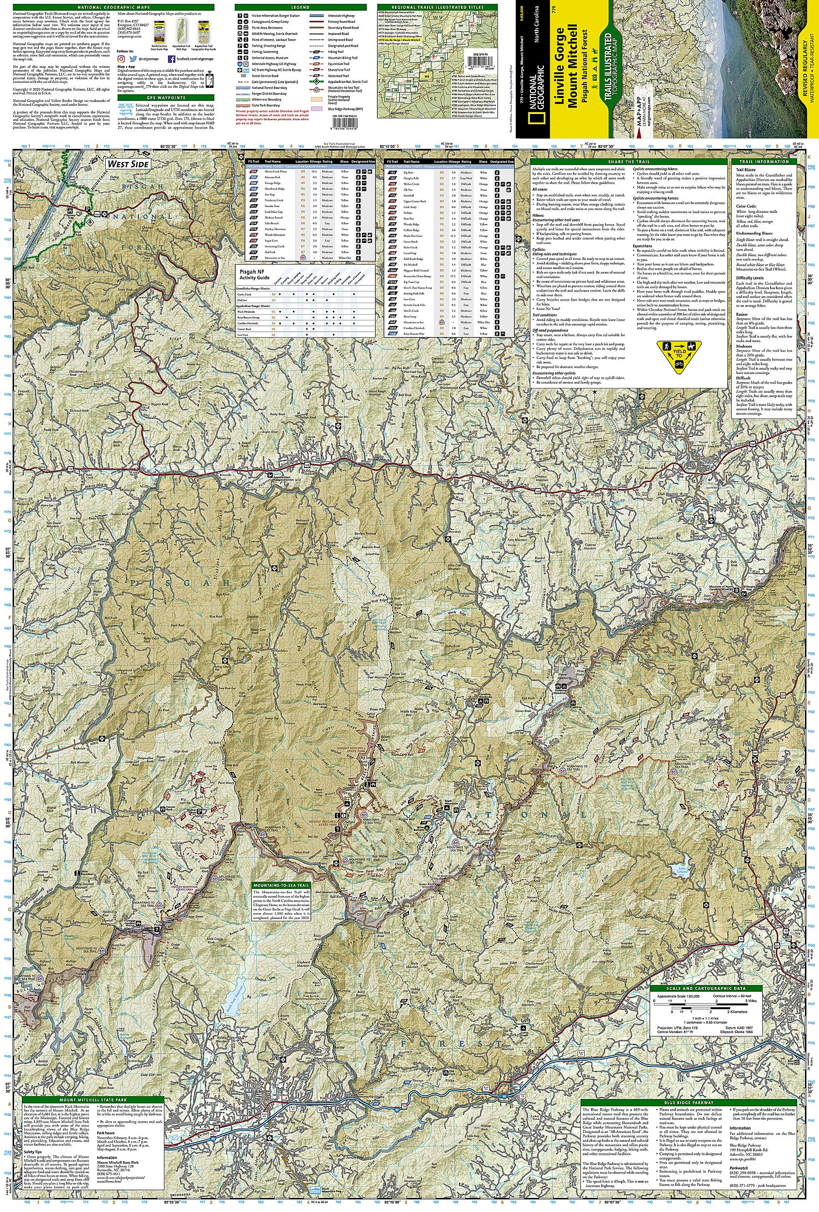 Linville Gorge, Mount Mitchell Map [Pisgah National Forest] (National Geographic Trails Illustrated Map, 779)