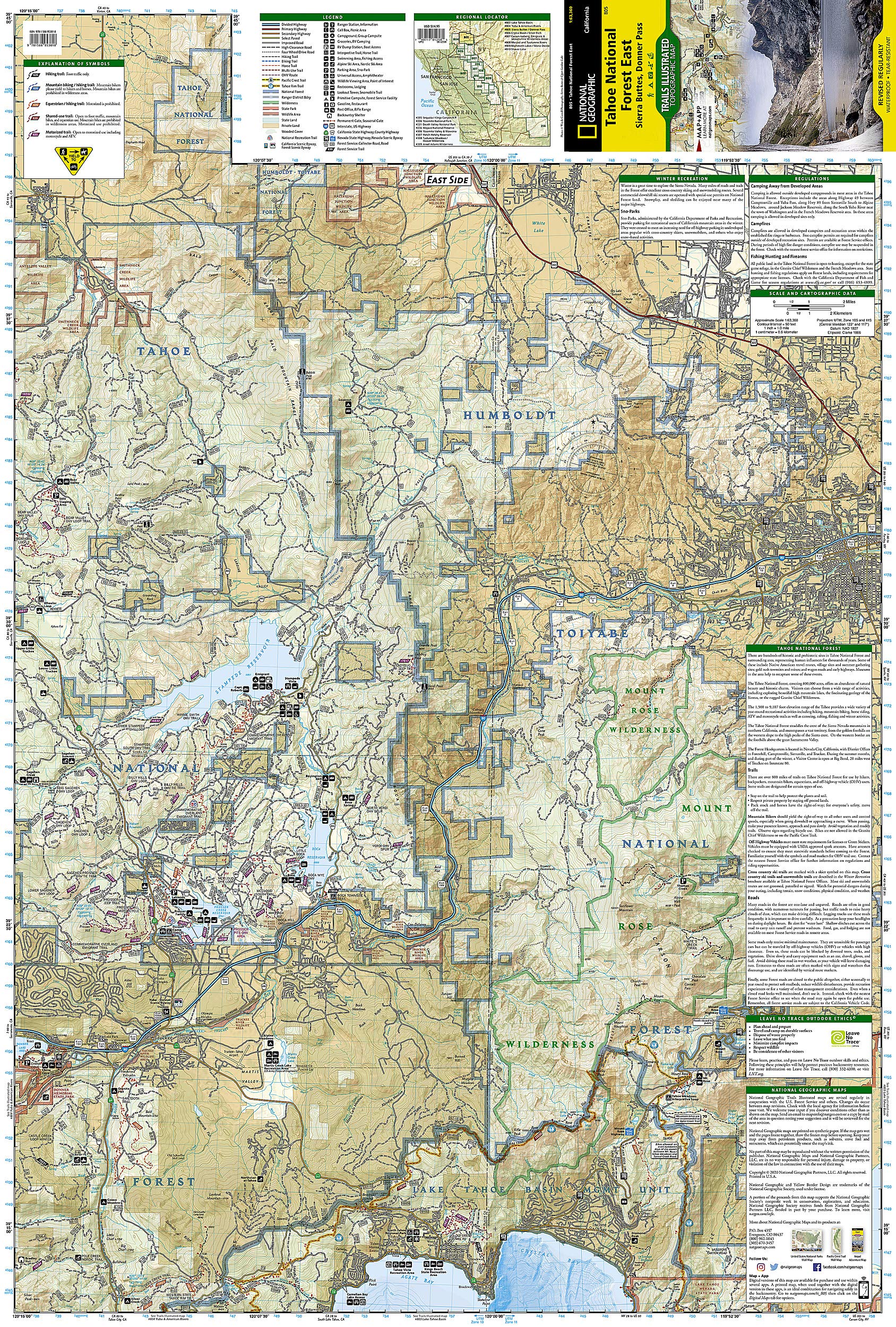 Tahoe National Forest East Map [Sierra Buttes, Donner Pass] (National Geographic Trails Illustrated Map, 805)