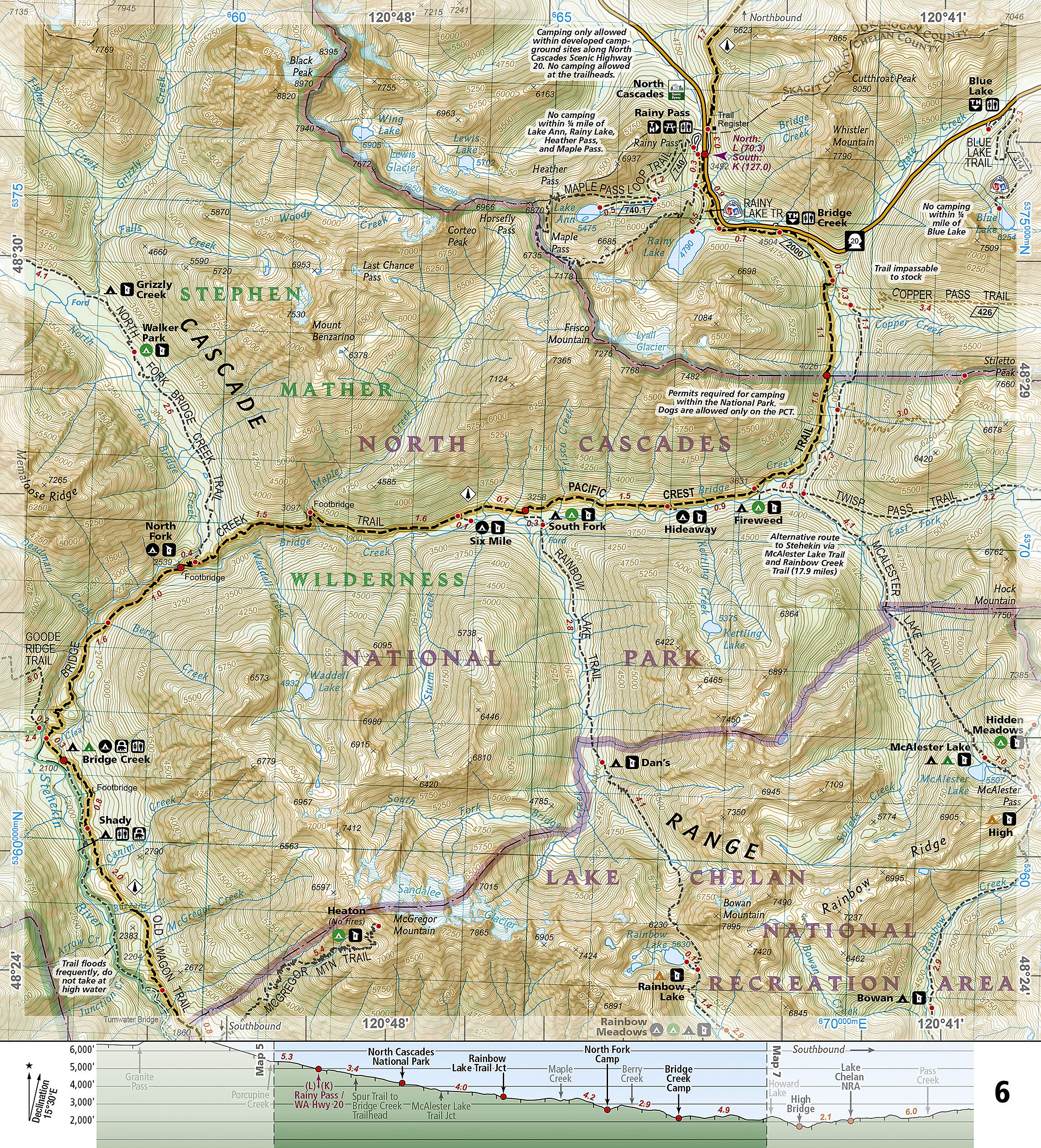 Pacific Crest Trail: Washington North Map [Canada to Snoqualmie Pass] (National Geographic Topographic Map Guide, 1002)