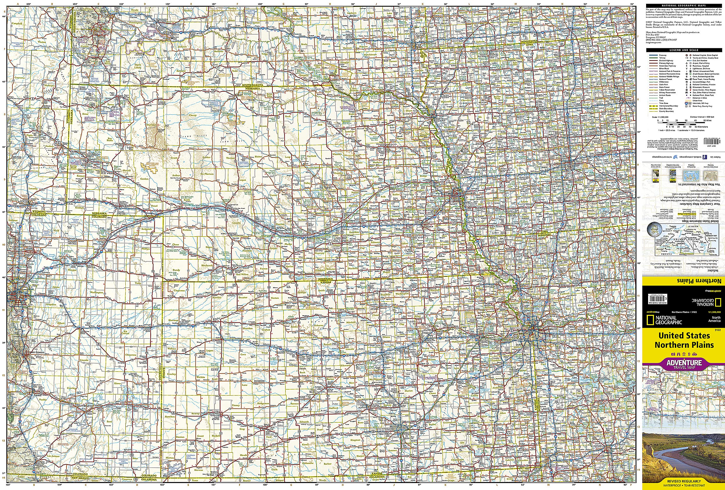 United States, Northern Plains Map (National Geographic Adventure Map, 3122)