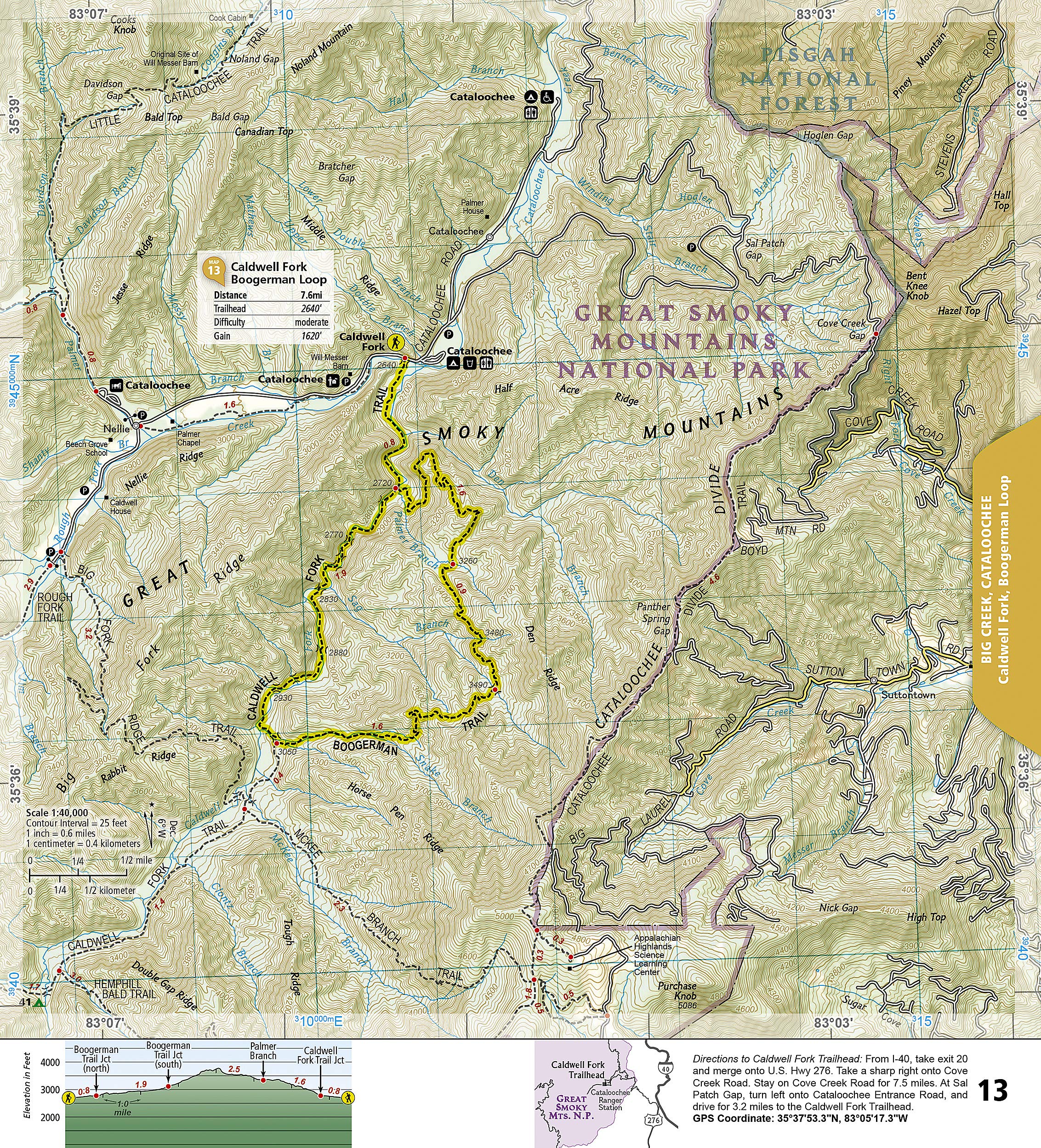 Great Smoky Mountains National Park Day Hikes Map (National Geographic Topographic Map Guide, 1702)