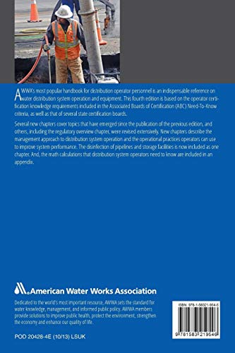 Water Distribution Operator Training Handbook, Fourth Edition