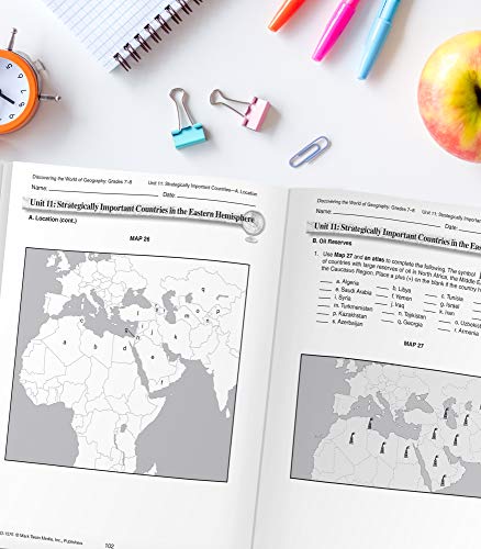 Mark Twain Geography Workbook, Geography for Kids Grade 7-8, Population, Political, Climate, Physical Geography of the Eastern Hemisphere, 7th Grade Workbooks & Up, Classroom or Homeschool Curriculum