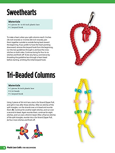 Plastic Lace Crafts for Beginners: Groovy Gimp, Super Scoubidou, and Beast Boondoggle (Design Originals) Master the Essential Techniques of Lacing 4-Strand & 6-Strand Key Chains, Bracelets, & More