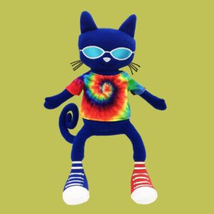 merrymakers pete the cat gets groovy soft cat stuffed animal plush toy, 14-inch, from james dean's pete the cat book series