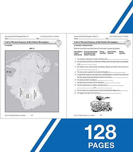 Mark Twain Geography Workbook, Geography for Kids Grade 7-8, Population, Political, Climate, Physical Geography of the Eastern Hemisphere, 7th Grade Workbooks & Up, Classroom or Homeschool Curriculum