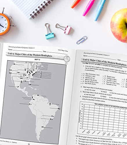 Mark Twain Geography Workbook for Grades 6-7, Western Hemisphere Geography Activity Book, 6th Grade & 7th Grade Geography for Kids, Classroom or ... (Discovering the World of Geography)