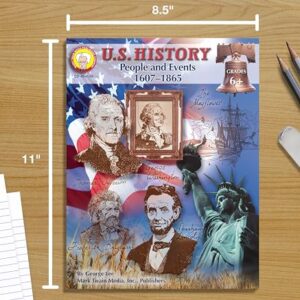 Mark Twain American History Workbook, Grades 6-12, US History of People and Events from 1607-1865, Declaration of Independence, Constitution of the ... Curriculum (American History Series)