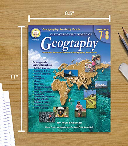 Mark Twain Geography Workbook, Geography for Kids Grade 7-8, Population, Political, Climate, Physical Geography of the Eastern Hemisphere, 7th Grade Workbooks & Up, Classroom or Homeschool Curriculum