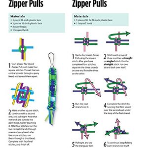 Plastic Lace Crafts for Beginners: Groovy Gimp, Super Scoubidou, and Beast Boondoggle (Design Originals) Master the Essential Techniques of Lacing 4-Strand & 6-Strand Key Chains, Bracelets, & More