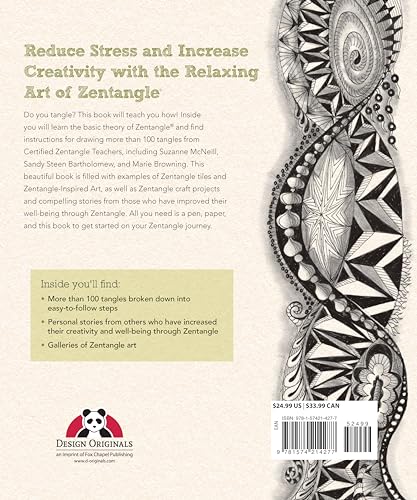 Joy of Zentangle: Drawing Your Way to Increased Creativity, Focus, and Well-Being (Design Originals) Instructions for 101 Tangle Patterns from CZTs Suzanne McNeill, Sandy Steen Bartholomew, & More