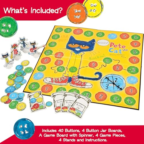 Briarpatch | Pete the Cat Groovy Buttons Game, Fans of Pete the Cat Books, Ages 3+