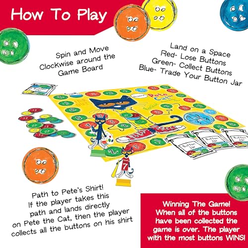 Briarpatch | Pete the Cat Groovy Buttons Game, Fans of Pete the Cat Books, Ages 3+