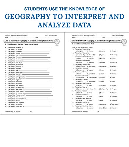 Mark Twain Geography Workbook for Grades 6-7, Western Hemisphere Geography Activity Book, 6th Grade & 7th Grade Geography for Kids, Classroom or ... (Discovering the World of Geography)