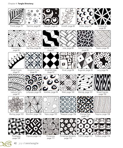 Joy of Zentangle: Drawing Your Way to Increased Creativity, Focus, and Well-Being (Design Originals) Instructions for 101 Tangle Patterns from CZTs Suzanne McNeill, Sandy Steen Bartholomew, & More