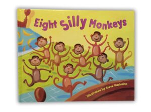 piggy toes press eight silly monkeys 9 spread board book storybook 13374, bendon