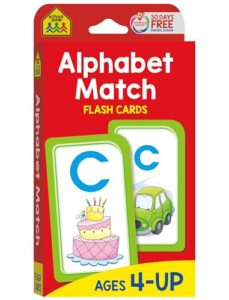 school zone - alphabet match flash cards - ages 4 and up, preschool to kindergarten, abc's, letters, matching, beginning sounds, letter-picture recognition, and more