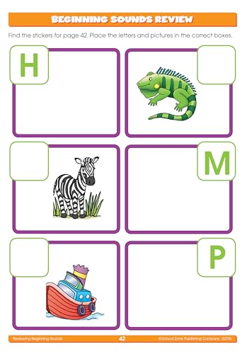 School Zone - Alphabet Stickers Workbook - 64 Pages, Ages 3 to 6, Preschool to Kindergarten, 267 Stickers, ABCs, Printing Letters, Phonics, and More (School Zone Stuck on Learning® Book Series)