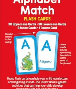 School Zone - Alphabet Match Flash Cards - Ages 4 and Up, Preschool to Kindergarten, ABC's, Letters, Matching, Beginning Sounds, Letter-Picture Recognition, and More