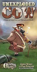 cheapass games: unexploded cow, a game of mad cows and unexploded bombs, hilarious, fast paced, family fun card game, for ages 12 and up