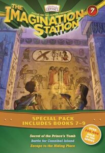 imagination station books 3-pack: secret of the prince's tomb / battle for cannibal island / escape to the hiding place (aio imagination station books)