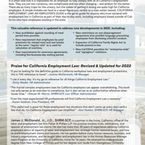 California Employment Law: An Employer's Guide: Revised and Updated for 2022