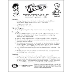 Super Duper Publications | Ask & Answer® Wh Bingo Board Game | Comprehension, Verbal, and Communication Skills | Who, What, Where, When, and Why Questions | Educational Resource for Children