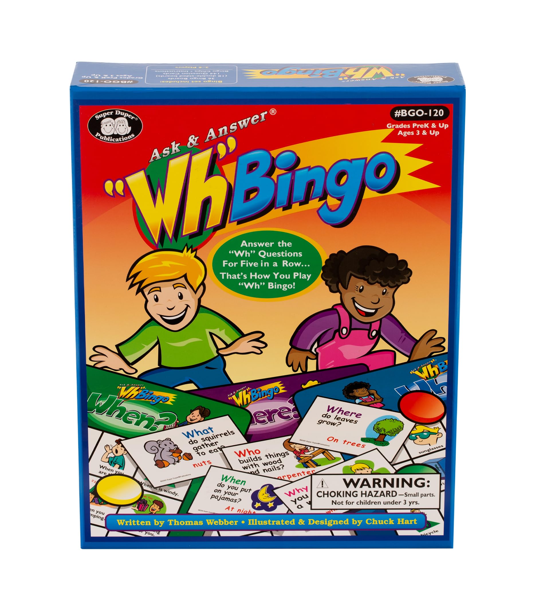 Super Duper Publications | Ask & Answer® Wh Bingo Board Game | Comprehension, Verbal, and Communication Skills | Who, What, Where, When, and Why Questions | Educational Resource for Children