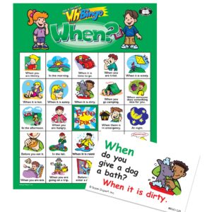 Super Duper Publications | Ask & Answer® Wh Bingo Board Game | Comprehension, Verbal, and Communication Skills | Who, What, Where, When, and Why Questions | Educational Resource for Children