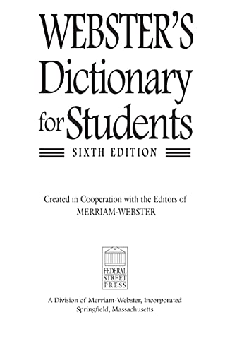 Webster's Dictionary for Students, Sixth Edition, Newest Edition