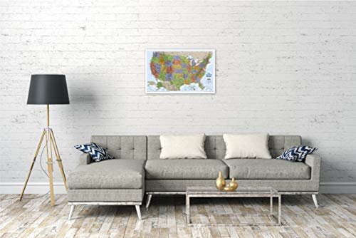 National Geographic United States Wall Map - Explorer - Laminated (32 x 20.25 in) (National Geographic Reference Map)