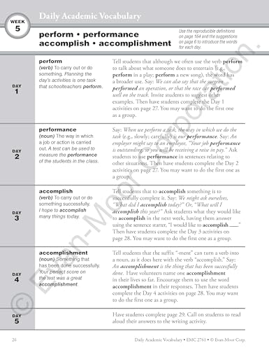 Daily Academic Vocabulary, Grade 5 Teacher Edition