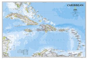 national geographic caribbean wall map - classic (poster size: 36 x 24 in) (national geographic reference map)