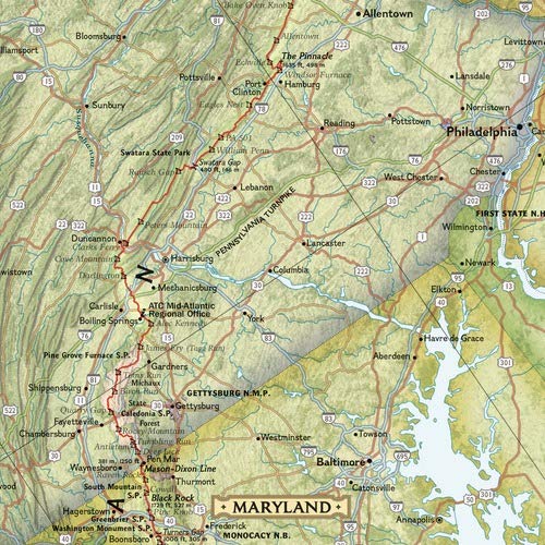 National Geographic Appalachian Trail Wall Map Wall Map - Laminated (18 x 48 in) (National Geographic Reference Map)