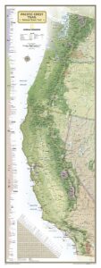 national geographic pacific crest trail wall map wall map - laminated (18 x 48 in) (national geographic reference map)